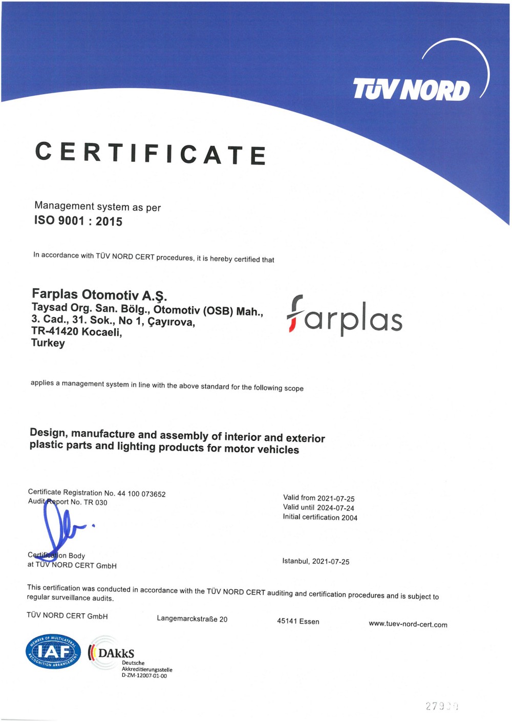 Certifications – Farplas